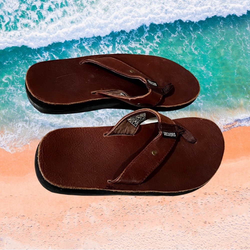 Original Leather Deckers Flip Flops In Great Conditio… - Gem